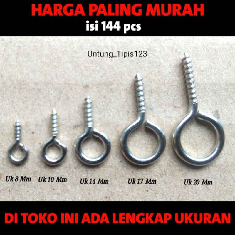 Jual Paku ulir skrup isi 144 Pcs paku gantungan kunci bahan Souvenir ...