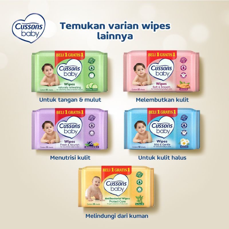 Jual Cussons Baby Tissue Basah isi 50 sheets (beli 1 gratis 1) | Shopee ...