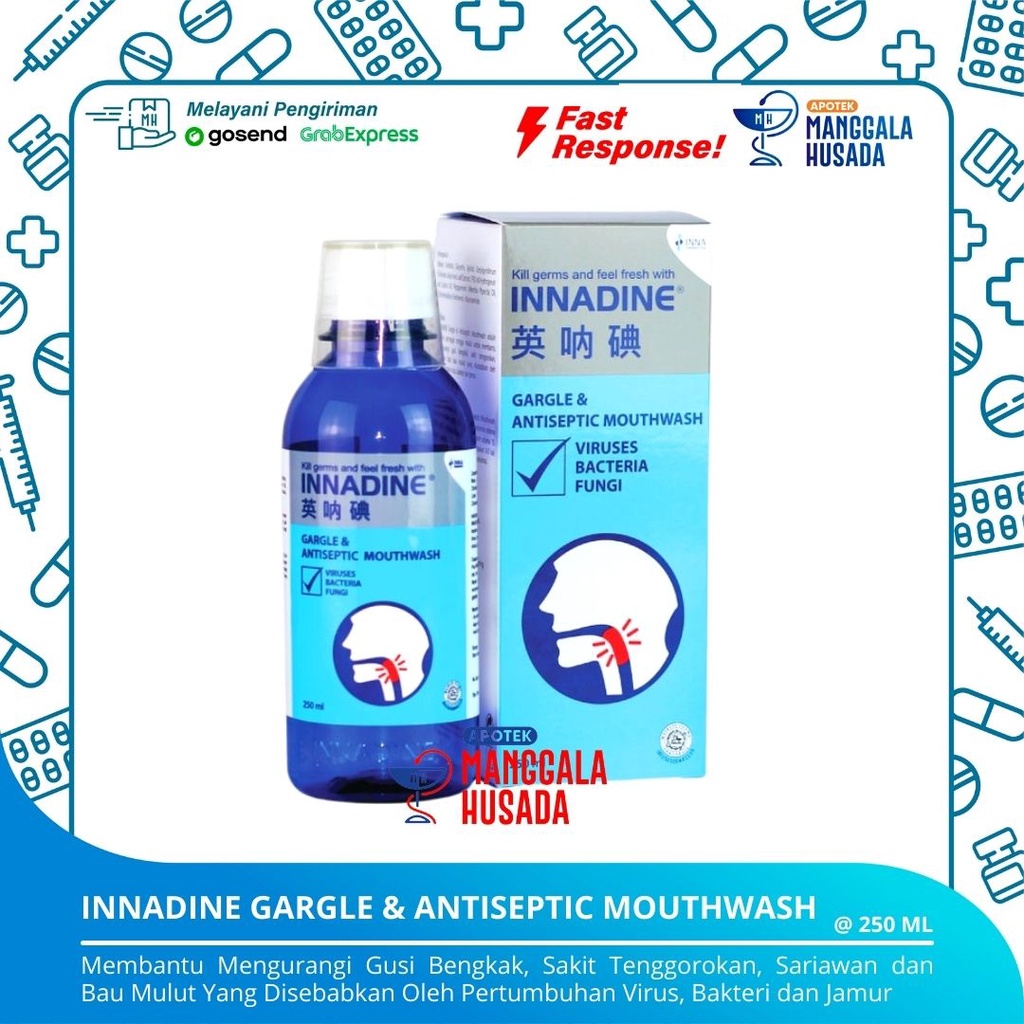 Jual INNADINE GARGLE & ANTISEPTIC MOUTHWASH @ 250 ML | Shopee Indonesia