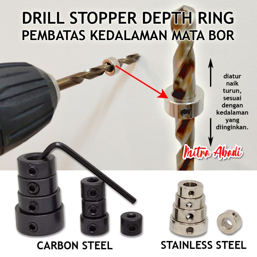 Jual Drill Stopper Depth Ring - Alat Pembatas Kedalaman Mata Bor ...
