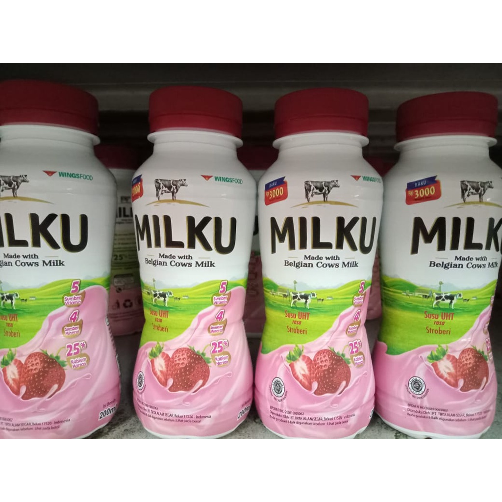 Jual Milku Minuman Susu Botol 200 ml | Shopee Indonesia