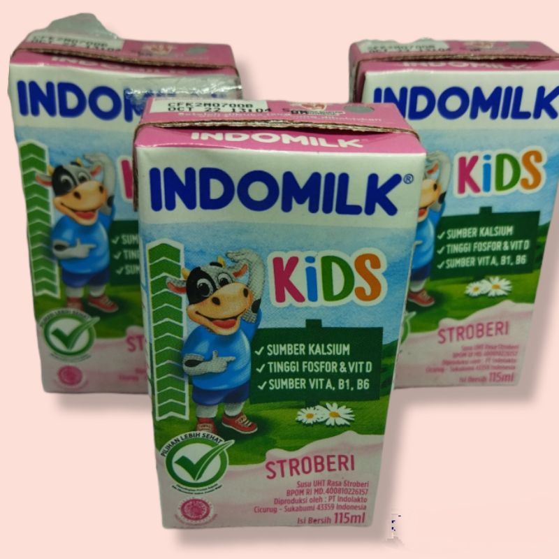 Jual INDOMILK KIDS SUSU UHT RASA STRAWBERRY 120ML MURAH | Shopee Indonesia