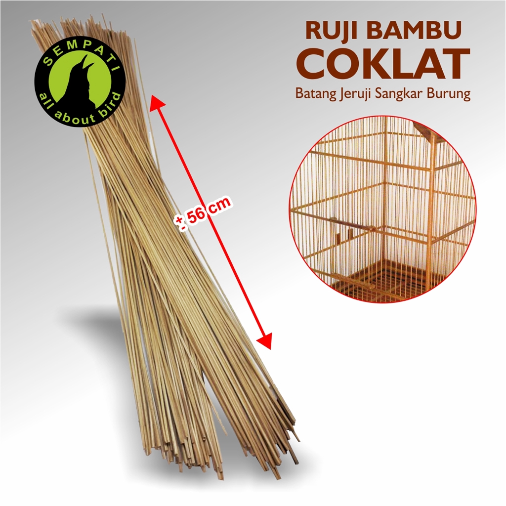 Jual BATANG RUJI BAMBU WARNA COKLAT JERUJI SANGKAR BURUNG - SEMPATI ...