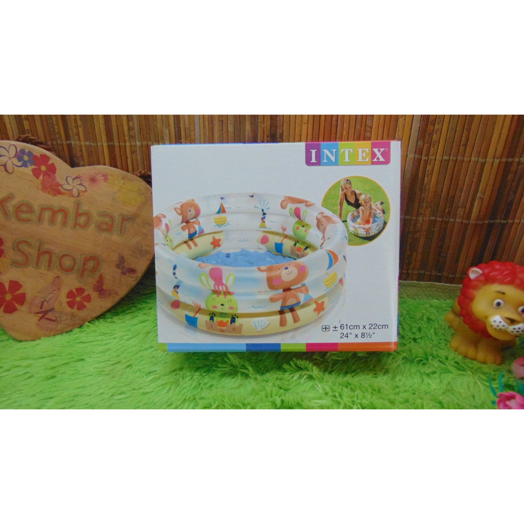Jual 57106NP KOLAM RENANG ANAK BAYI INTEX KOLAM KARET BUNDAR MOTIF | Shopee Indonesia