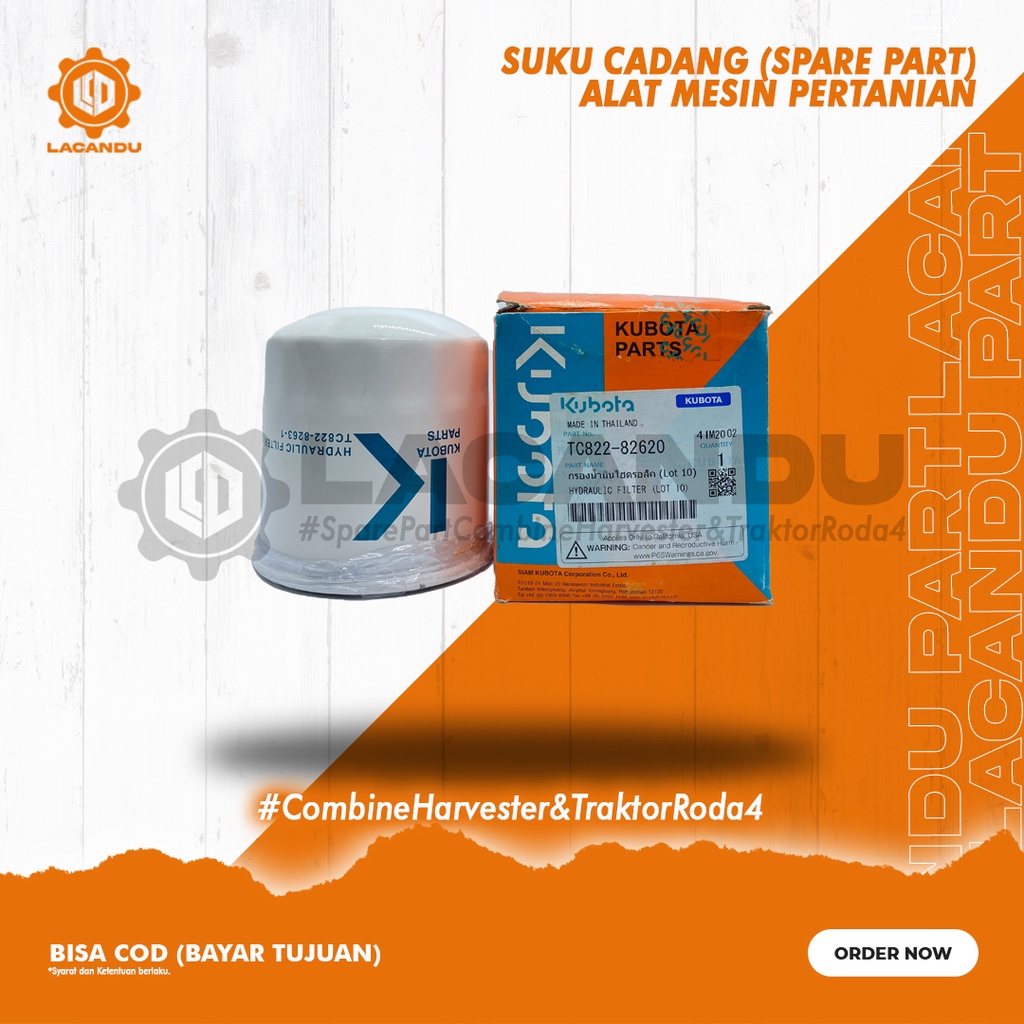 Jual HYDRAULIC FILTER TC822-82620 L4108 DAN L3608 KUBOTA for TRAKTOR ...
