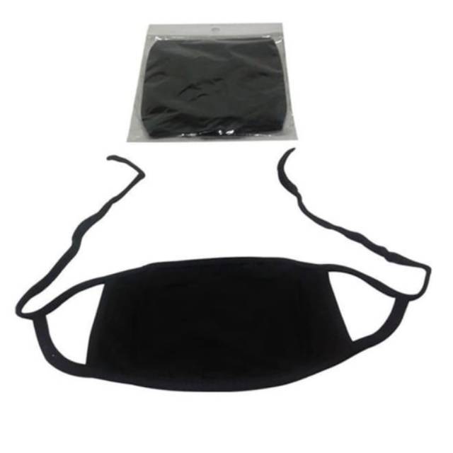 Jual MASKER KAIN POLOS WARNA HITAM | Shopee Indonesia