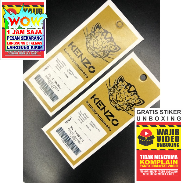 Jual KENZO LABEL TAG HANGTAG SUPER PREMIUM CO 1X DI KIRIM 600PCS ...