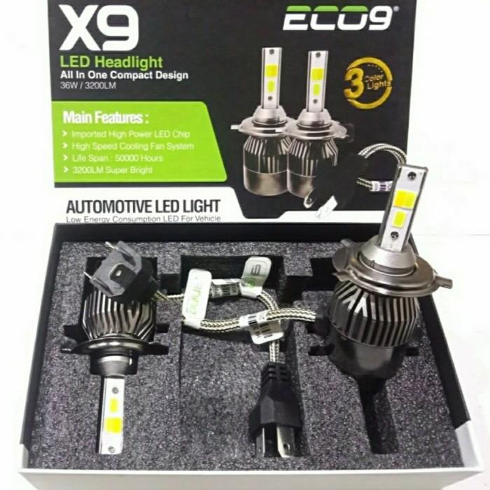 Jual Interior Mobil Lampu Led Mobil 3 Warna X9 Eco9 Luminos Led H4/Hs1 ...