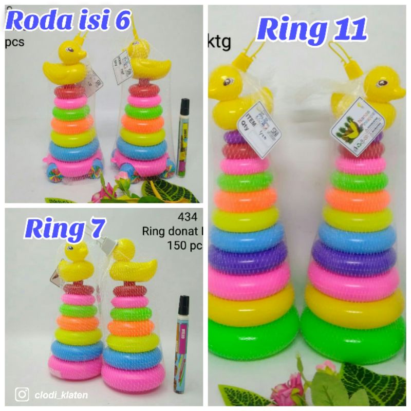 Jual Mainan Anak Bayi Edufun Ring Donat Susun Stacking Duck Isi Ring ...