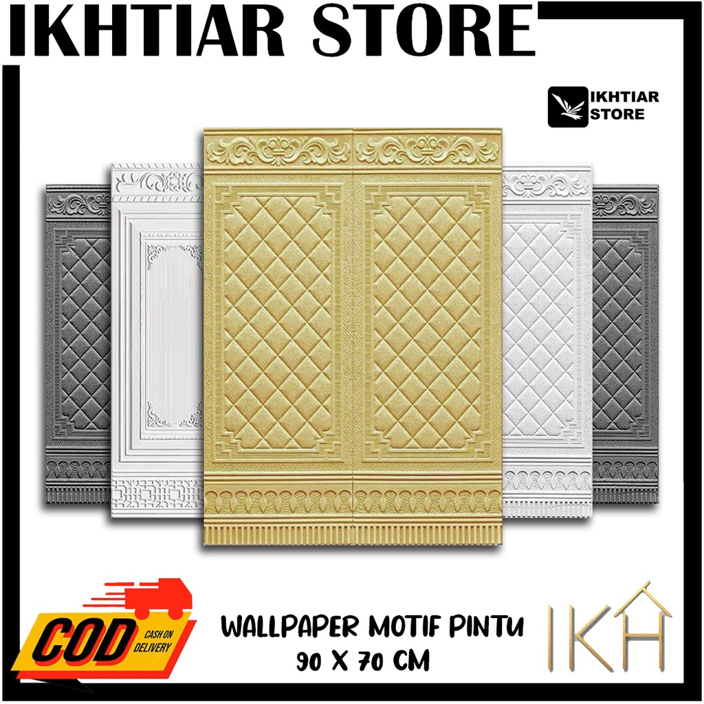 Jual Wallpaper 3D FOAM / Wallfoam Sticker Dinding 3D Motif PINTU 70X90 ...