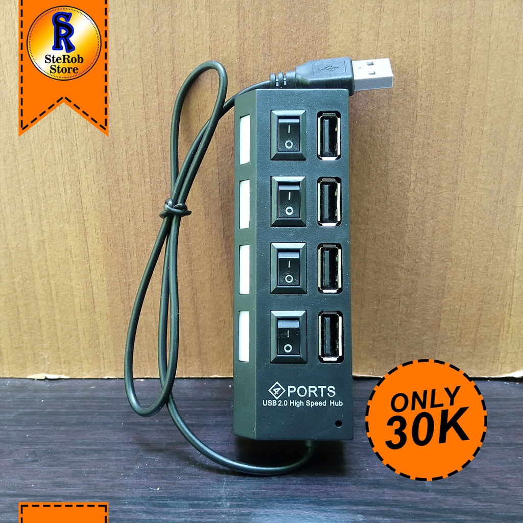 Jual USB Hub 4 Ports With Independent On Off Button Switch Model USB 2. ...