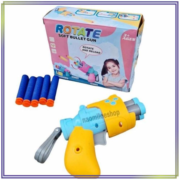 Jual tembakan pistol Nerf Gun Mainan Pistol anak Peluru Busa Rotate gun hL6 | Shopee Indonesia