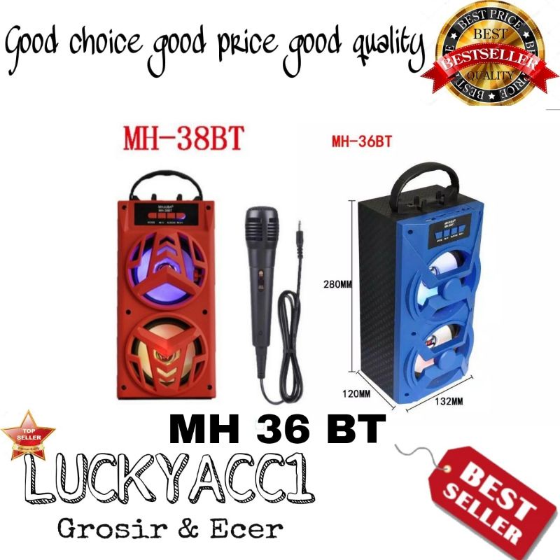 Jual LC - Speaker Bluetooth MH 36 BT + mic + standing High Quality Bass ...
