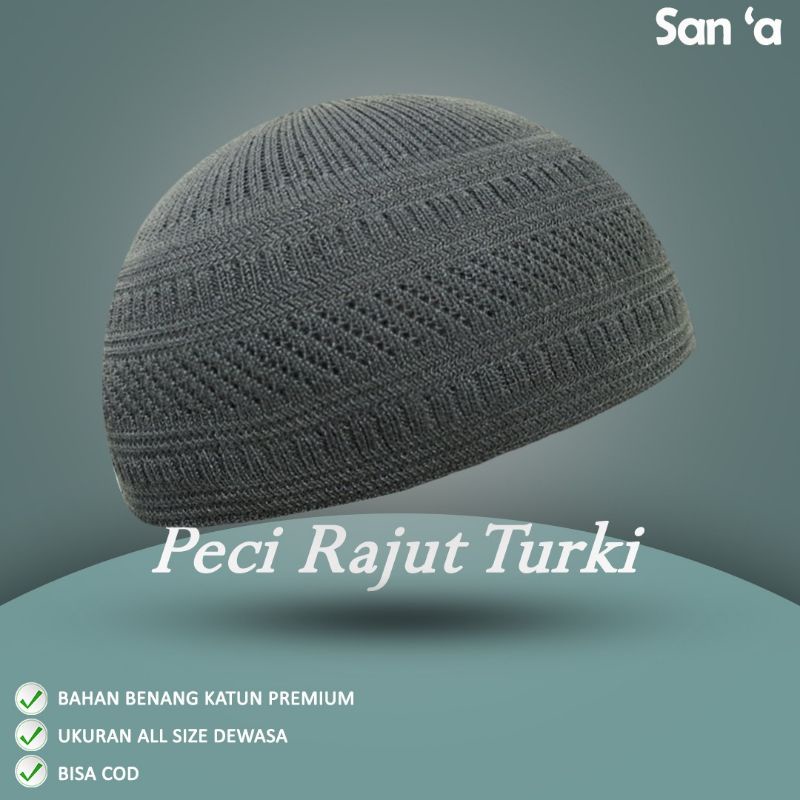 Jual Zaja - Peci Rajut Dewasa Turki San'a Kopiah Muslim Kekinian ...