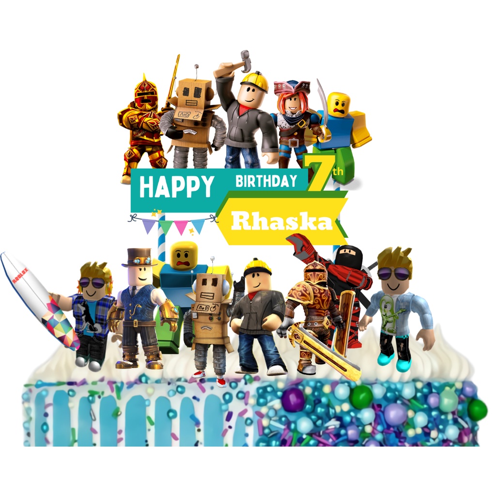 Jual topper cake roblox / hiasan kue happy birthday | Shopee Indonesia