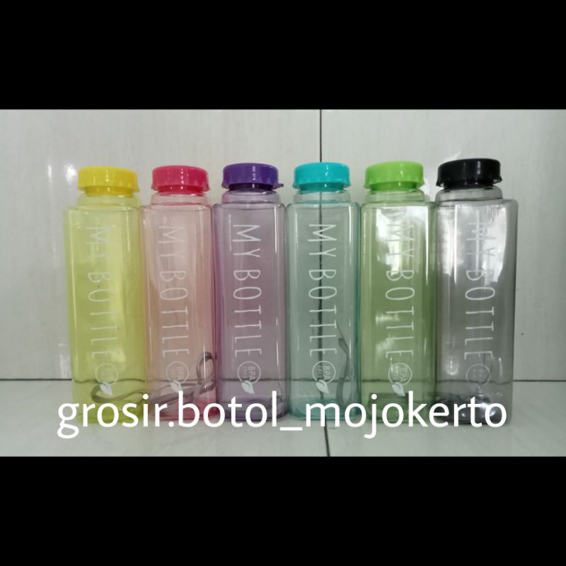 Jual BOTOL MINUM / MY BOTTLE KOTAK PERSEGI TUTUP BULAT - NEW 500ml ...