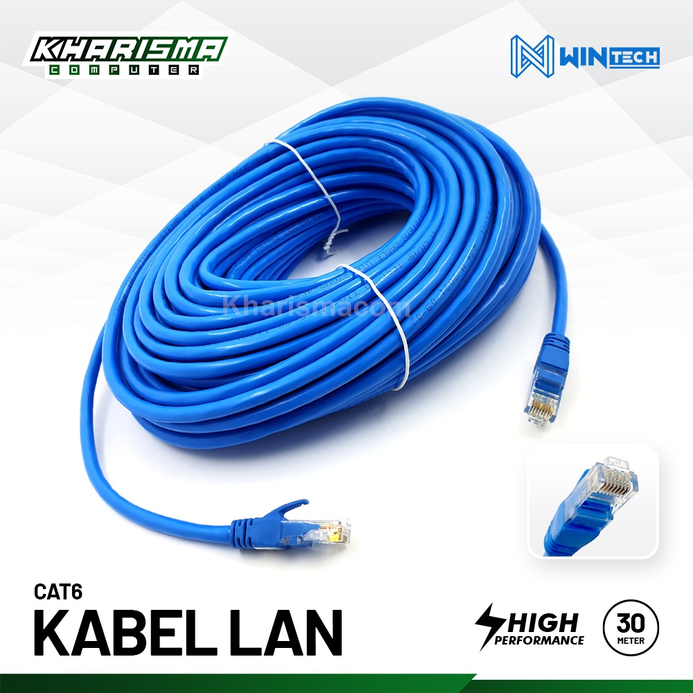Jual KABEL UTP LAN CAT6 - UTP CAT6 30 METER WINTECH | Shopee Indonesia