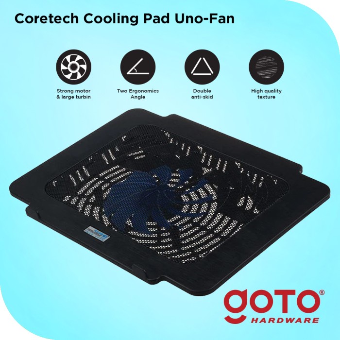 Jual Coretech Unofan Cooling Pad Kipas Fan Pendingin Laptop Portable ...