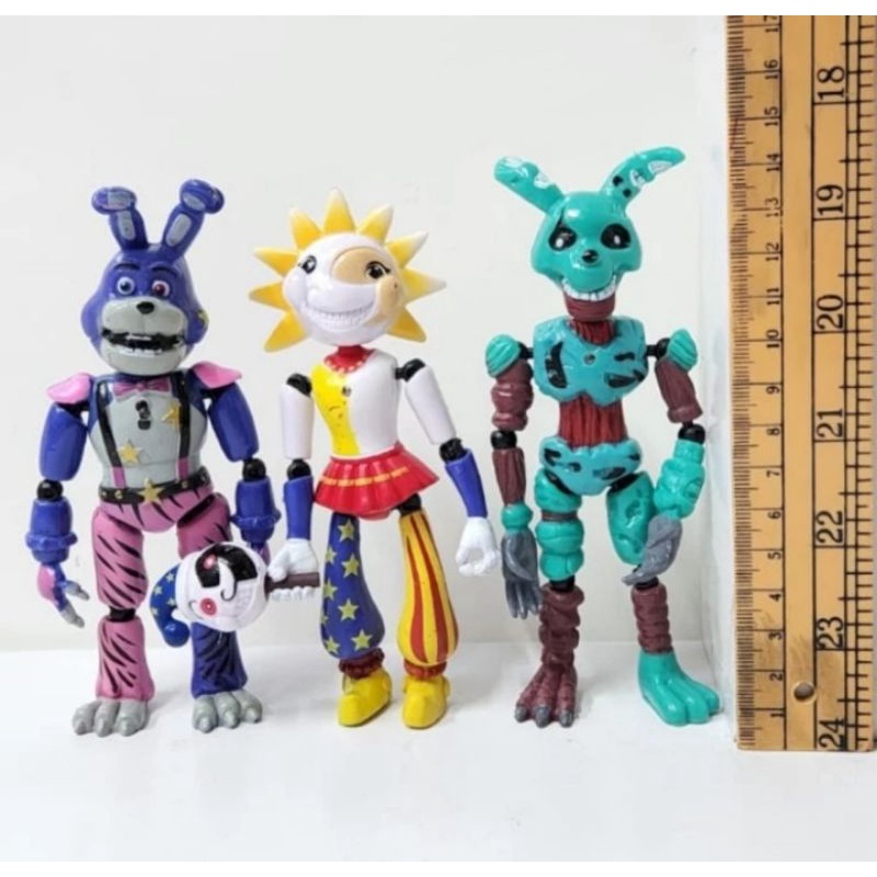 Jual fnaf five night at freddy glamrock Bonnie sunrise burntrap figure ...