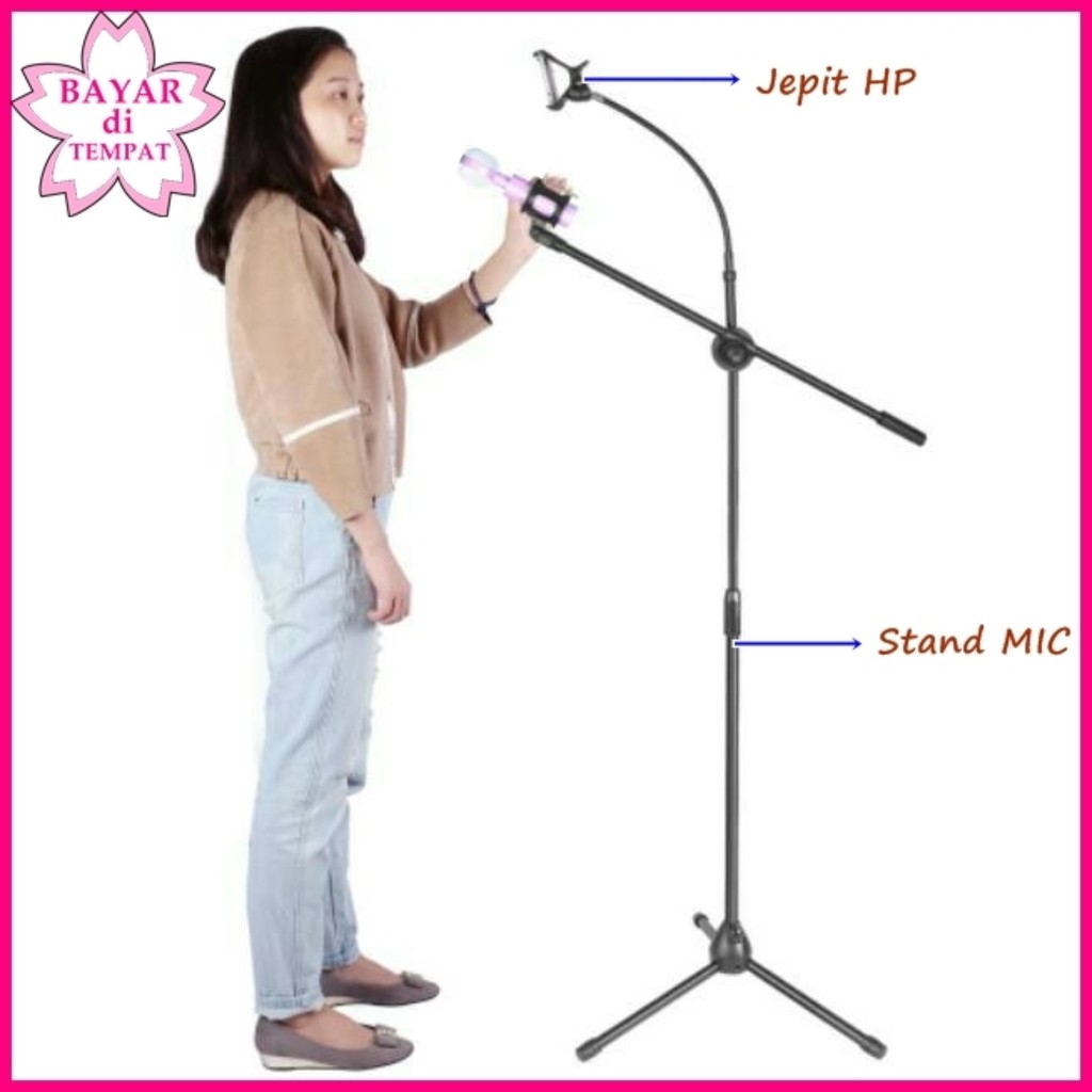 Jual Stand Microphone Condenser & Smartphone 5 in 1/Jumbo Stand Mic ...