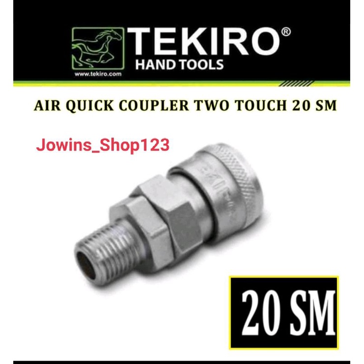 Jual Tekiro Quick Coupler Two Touch 20 SM / Fitting / Sambungan Selang Kompresor Two Touch 20 SM ...