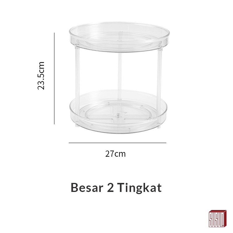 Jual Susun Rak Bumbu Dapur / Kosmetik Putar Model Bulat Transparant ( 1 ...