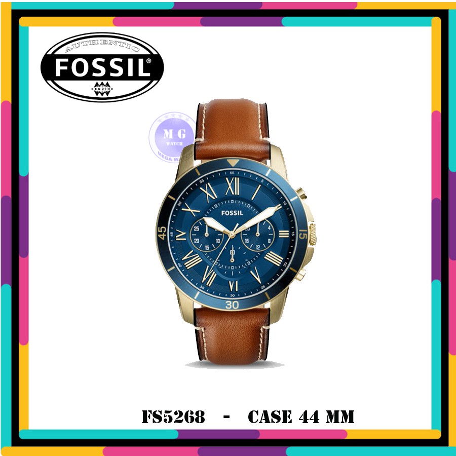 Jual Jam Tangan Pria Fossil Original FS5268 Grant Blue Dial Chrono ...