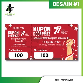Jual Cetak Kupon Doorprize Hadiah 17 Agustus Free Desain isi 100pcs | Shopee Indonesia
