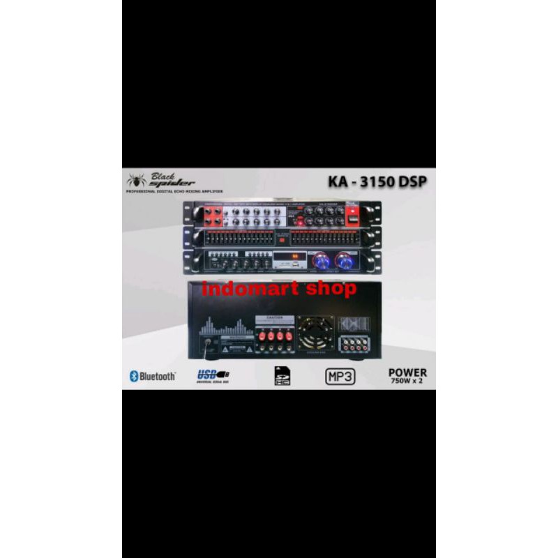 Jual AMPLIFIER KARAOKE BLACK SPIDER KA-3150 DSP ( ORIGINAL ) | Shopee Indonesia