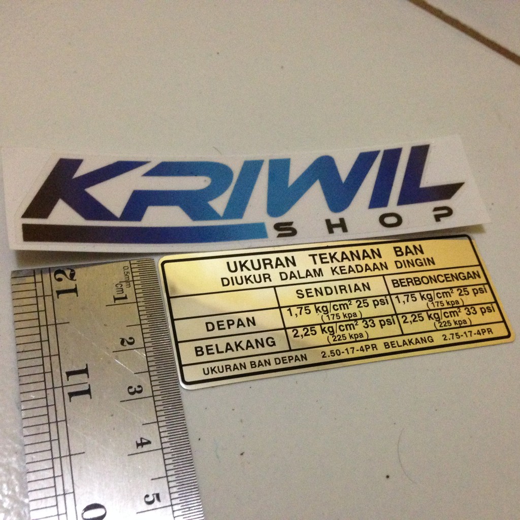 Jual Stiker sticker arm tekanan ban suzuki satria 2 tak hiu lumba ...