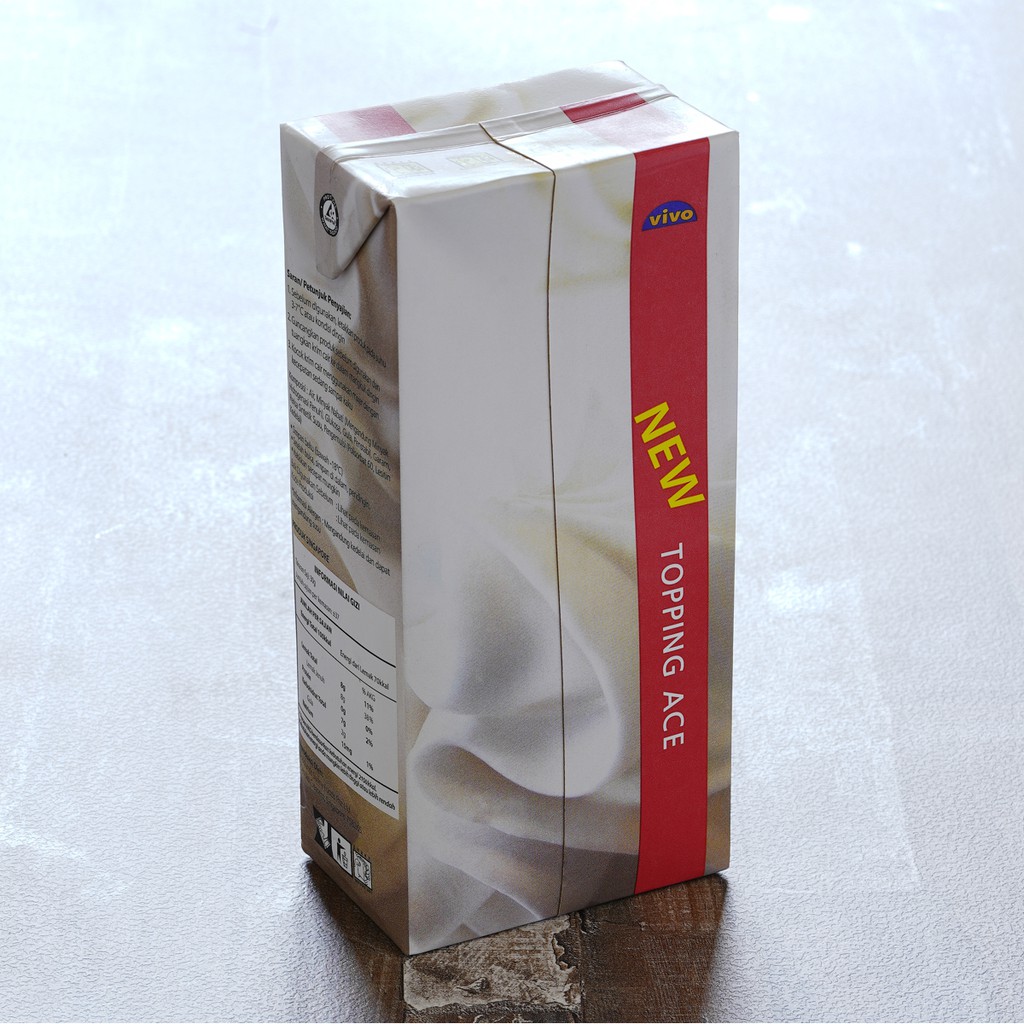 Jual VIVO Topping Ace Non Dairy Whipping Cream 1,1kg - 6pcs | Shopee ...