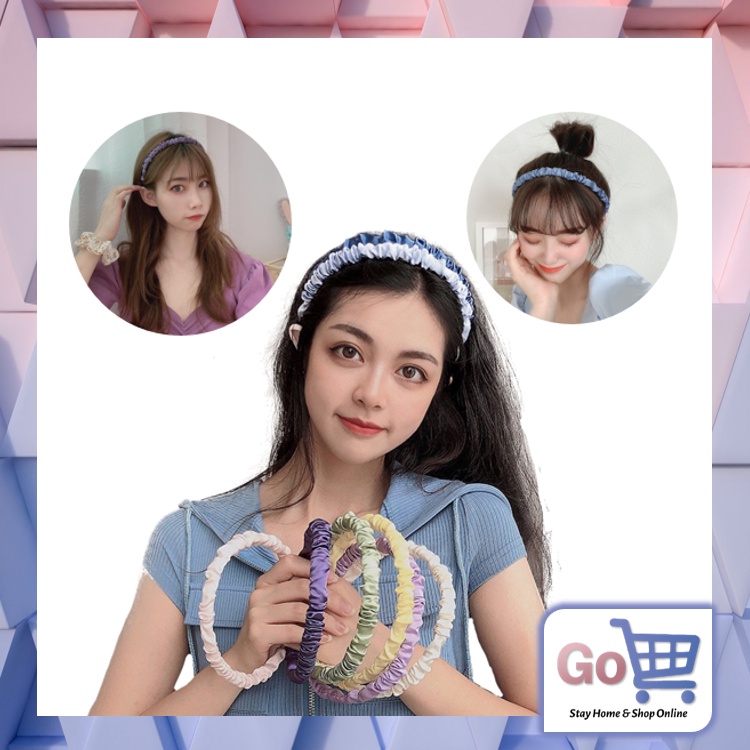 Jual Go - B814 Bando Korea Warna Pastel Bahan Sifon / Bandana Korea ...