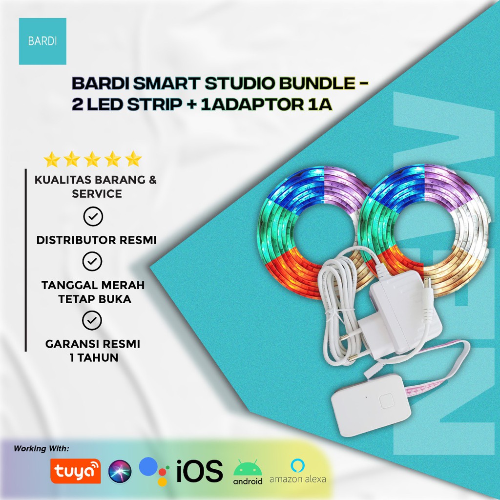 Jual BARDI SMART LED STRIP BUNDLE [2PCS LED STRIP + 1PCS ADAPTOR 1A ...