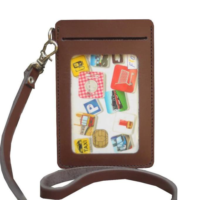 Jual DOCUMENT ORGANIZER NAME TAG ID CARD HOLDER TALI KULIT KARYAWAN ...