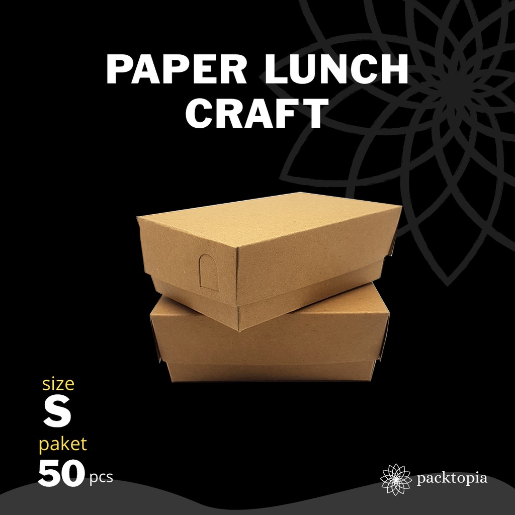 Jual PAPER LUNCH BOX CRAFT LAMINASI UKURAN S FOOD GRADE PAKET 50PCS ...