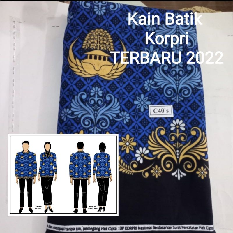 Jual kain batik korpri terbaru katun c40s Batik ASN Batik PNS | Shopee ...