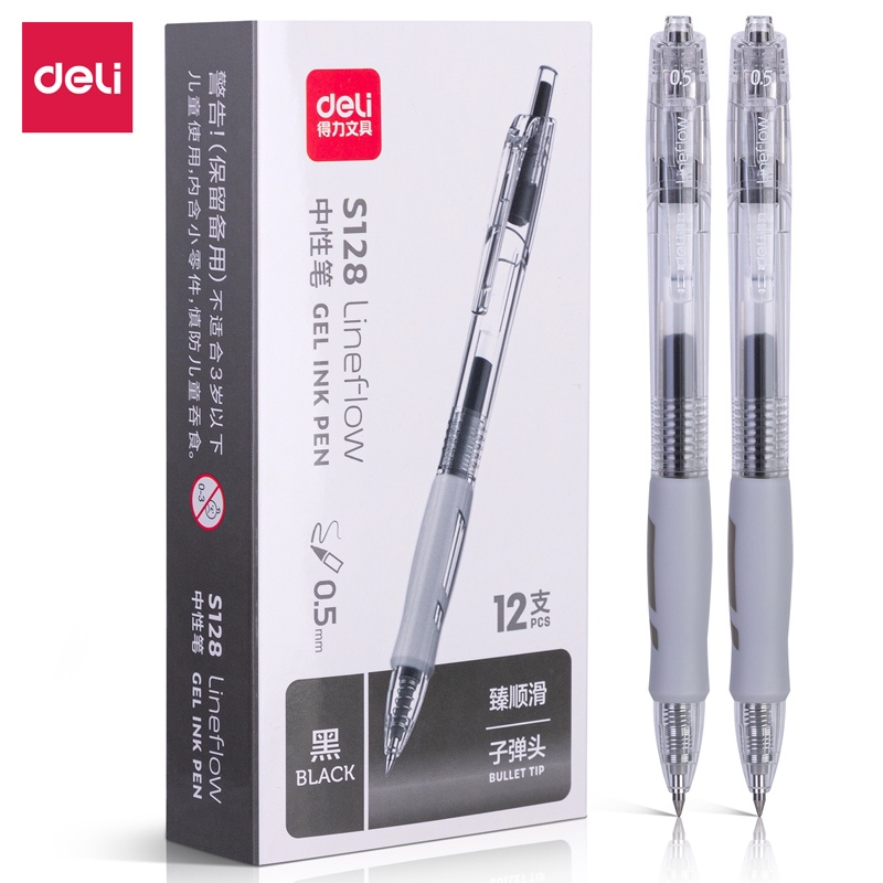 Jual Deli Office Gel Pen Pulpen Kantor 0.5/0.7/1mm Warna Tinta Hitam ...