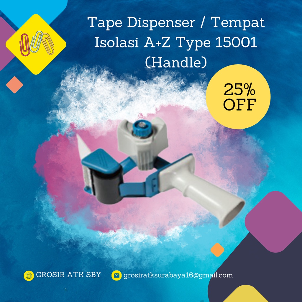 Jual Tape Dispenser / Tempat Isolasi Meja Merk A+Z Type 15001 (Handle ...