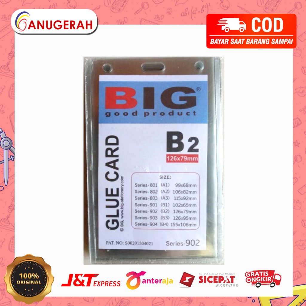 Jual BIG B2 902 KEPLEK NAMA / PLASTIK ID CARD BENING / TRANSPARAN (PACK) | Shopee Indonesia