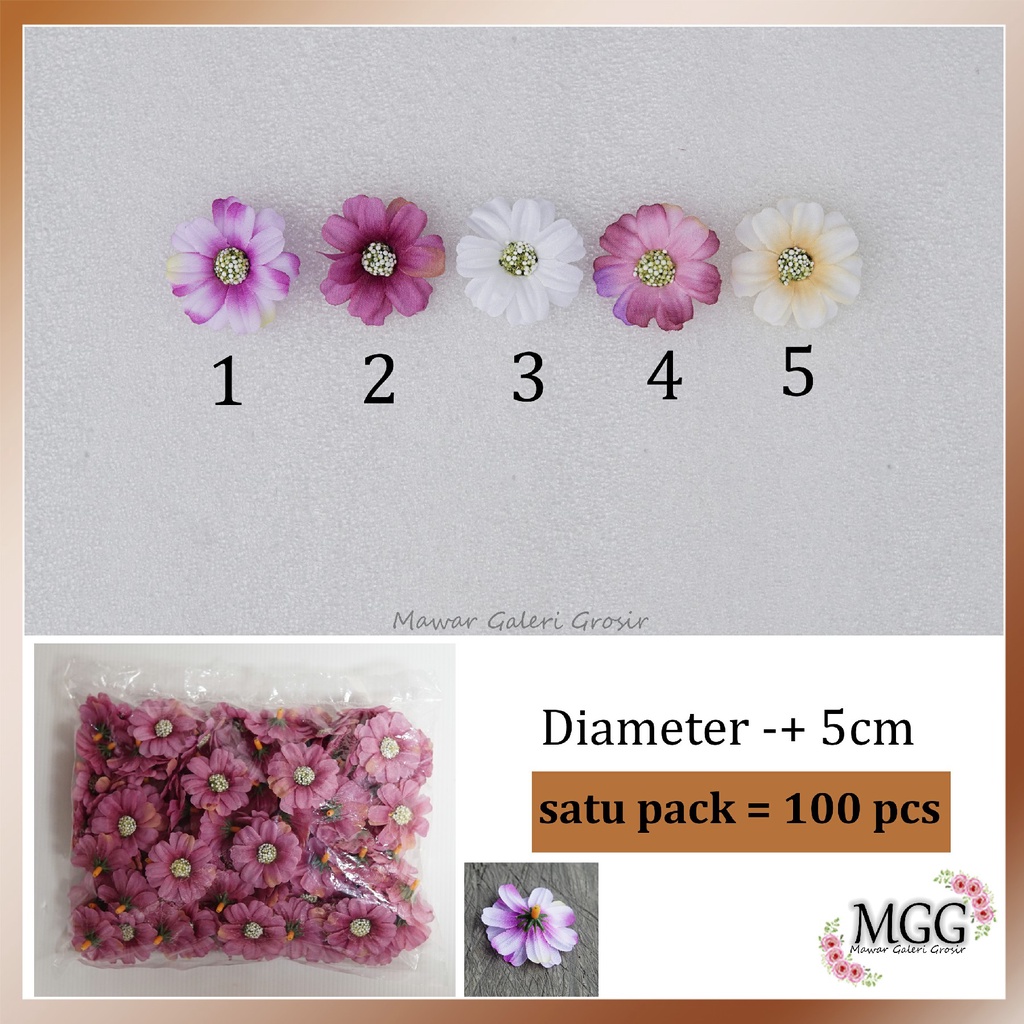 Jual Kuntum Bunga Aster Import (1 Pack :100 pcs) Bunga Artificial ...