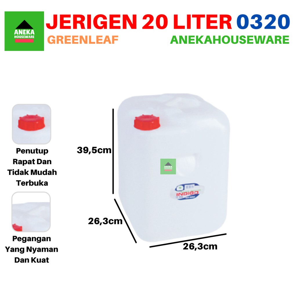 Jual Jerigen Segi Indigo 20 Liter 0320 Green Leaf | Shopee Indonesia