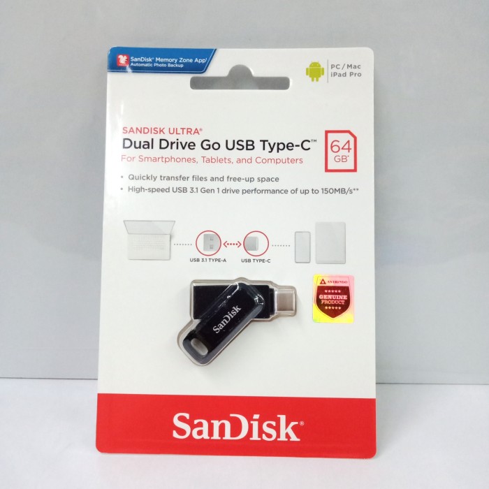 Jual SANDISK FLASHDISK OTG TYPE-C 64GB | Shopee Indonesia