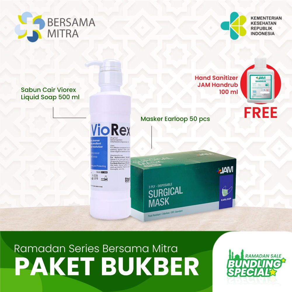 Jual Paket Bukber VioRex Liquid Soap Skin Cleanser 500mL + Masker 50pcs ...