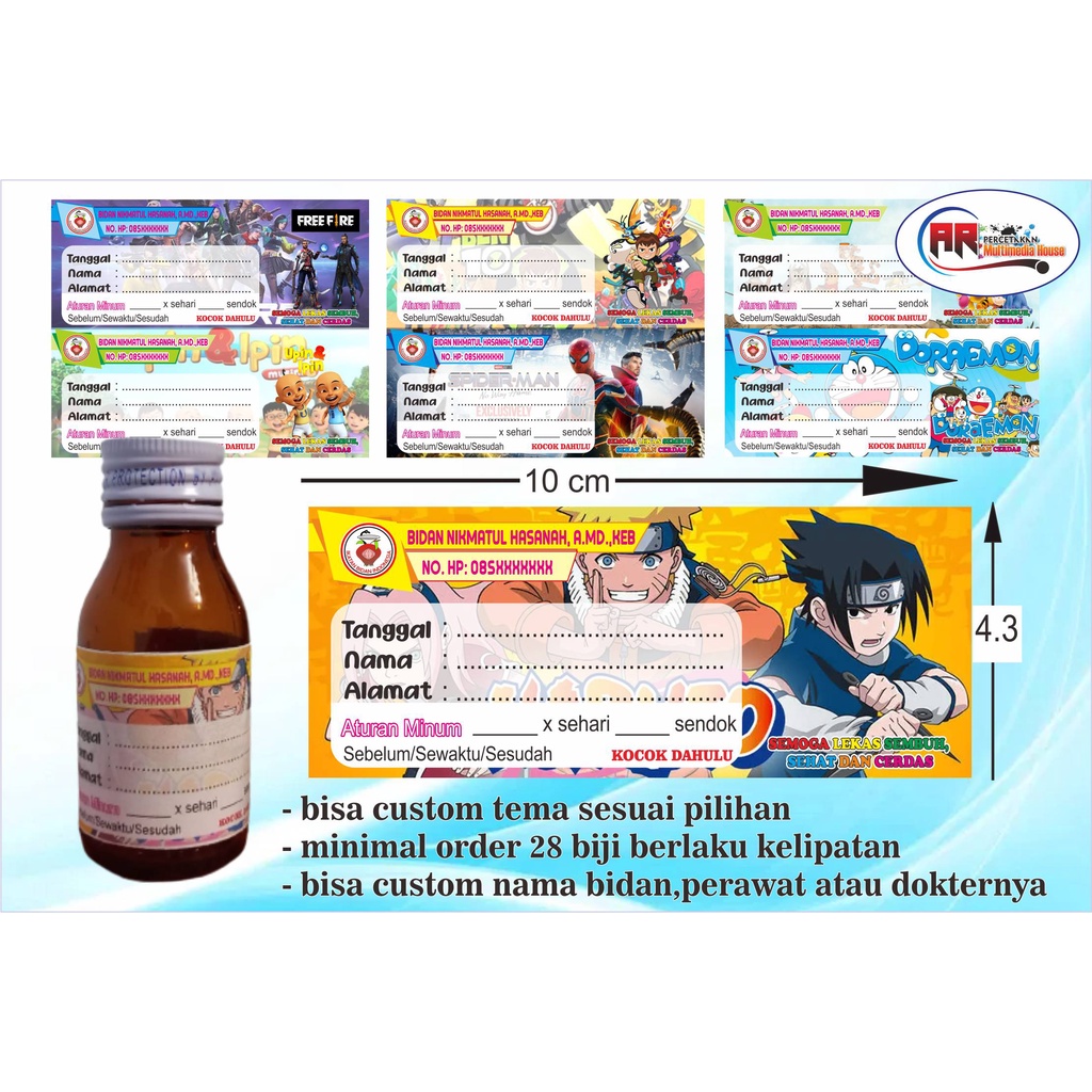 Jual Label obat syrup / label obat sirup / stiker obat / stiker obat ...