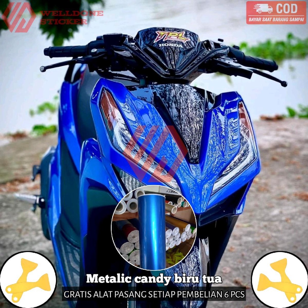 Jual Stiker Skotlet motor/mobil warna biru tua Metalic candy merk ...