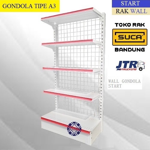 Jual Rak Minimarket Wall Gondola T 1.5M 5 Hambalan (Starting) - A3 ...