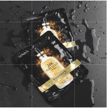 Jual VENZEN 24K Pure Gold Hyaluronic Acid Facial Mask | Shopee Indonesia