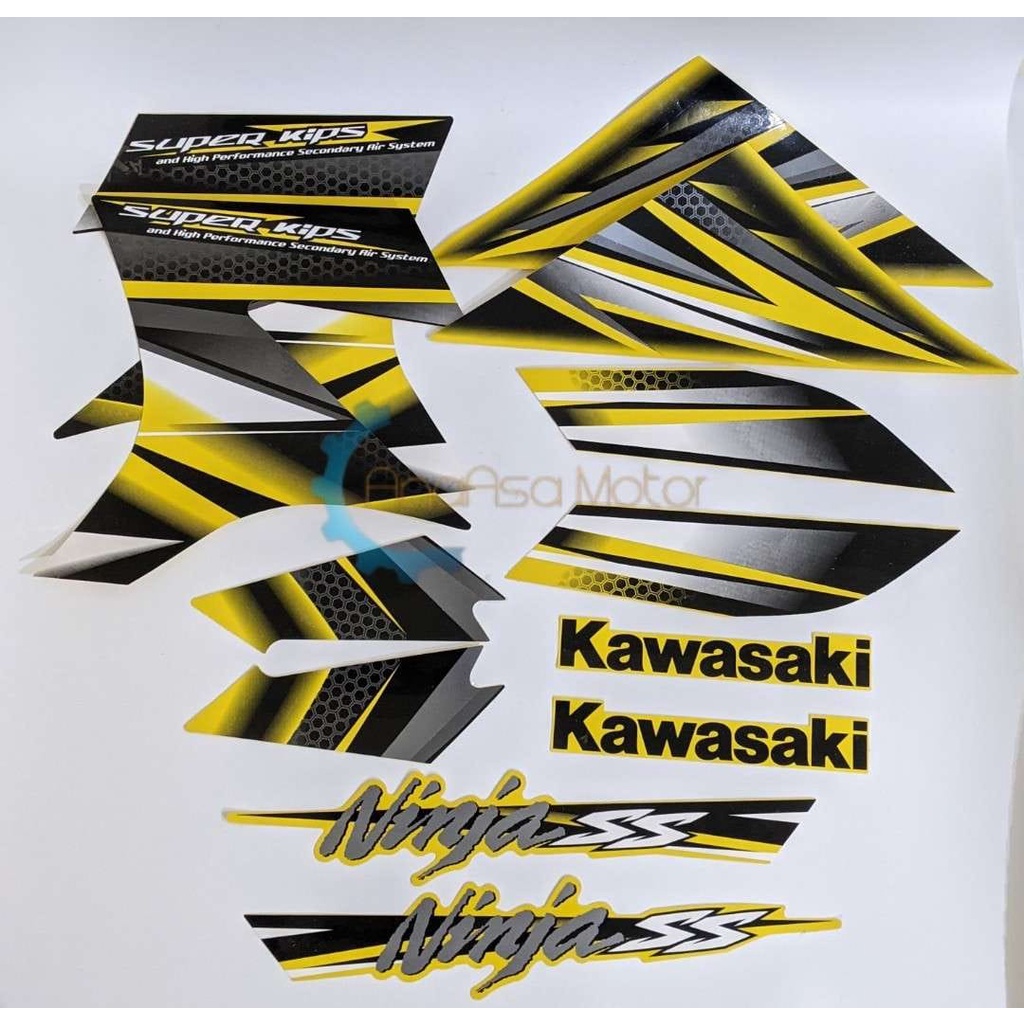 Jual List Striping Sticker Fullset Kawasaki Ninja 150 R/SS Kuning ...