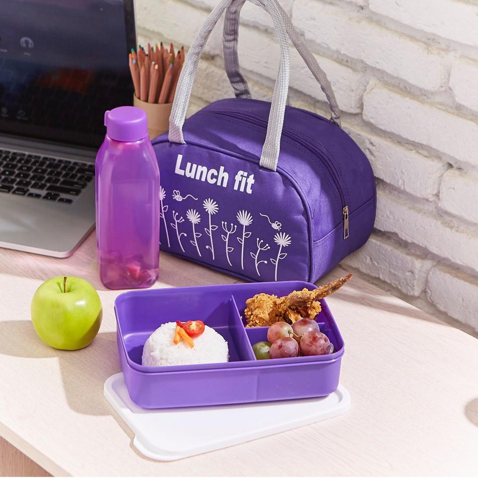 Jual Kotak Makan / Kotak Bekal Set of 3pcs Merk CPM - Flowery Lunch Fit Set | Shopee Indonesia