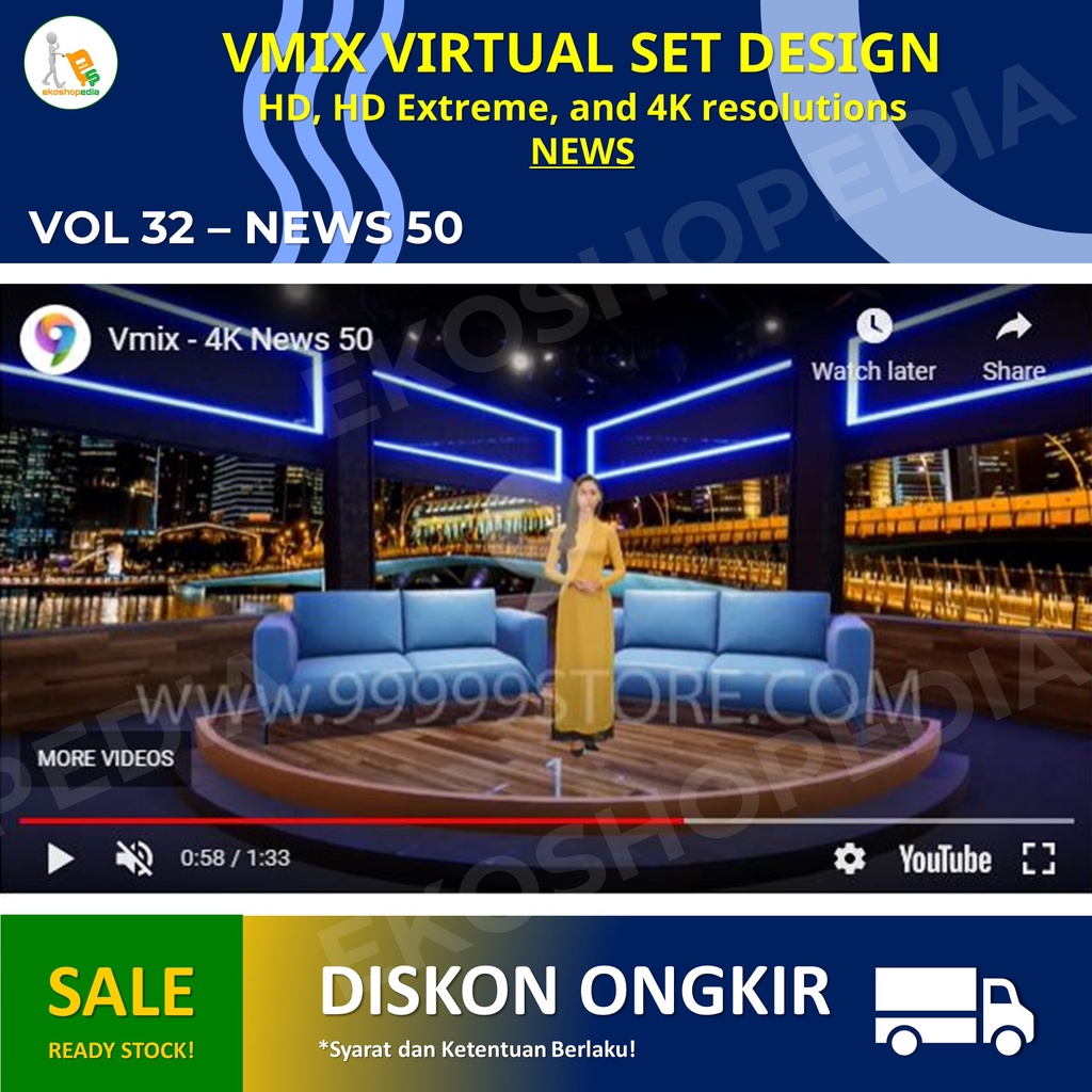 Jual VMIX VIRTUAL SET DESIGN 4K - NEWS 50 v32 | Shopee Indonesia
